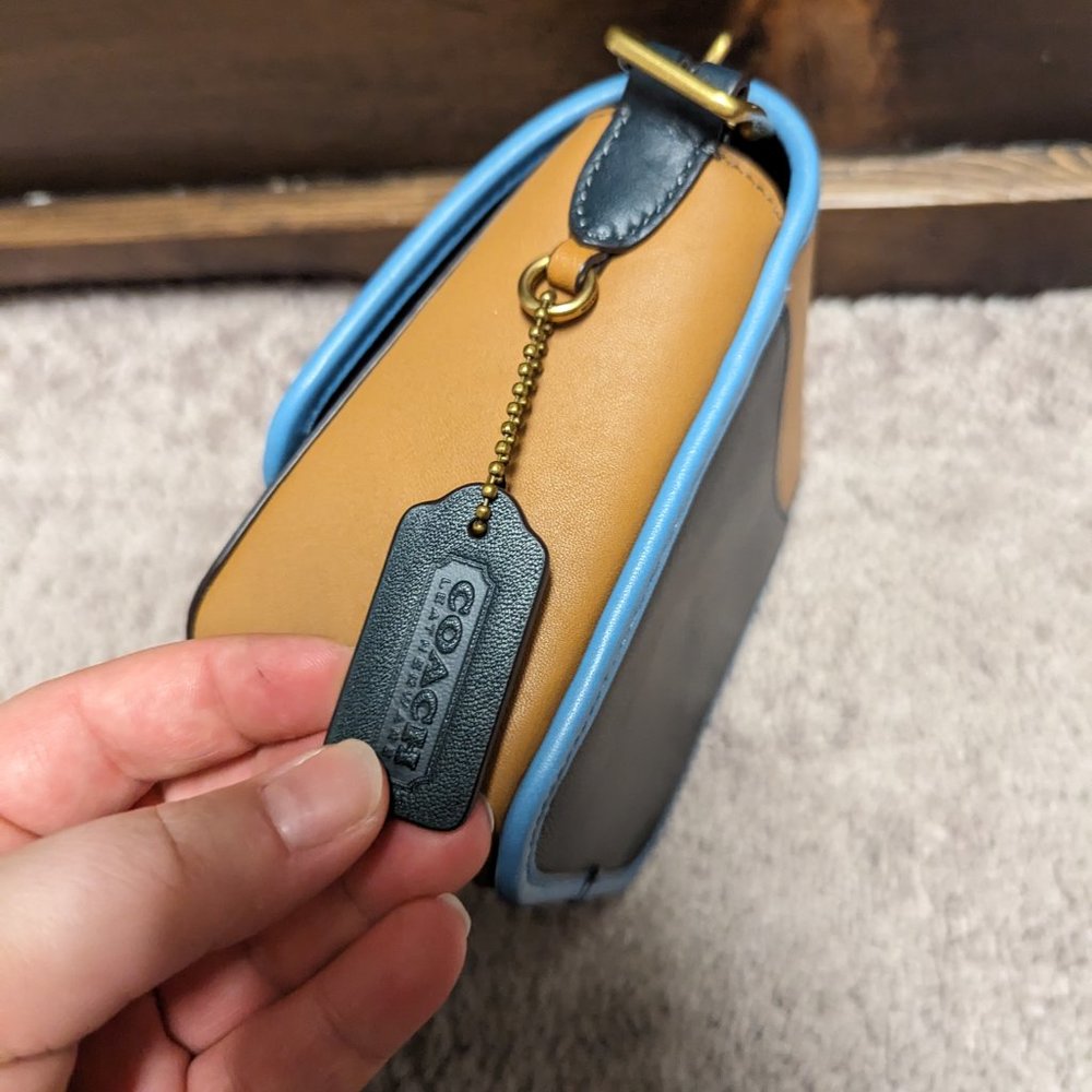 Coach Tea Rose Saddle Colorblock Rambler 16 - Gem